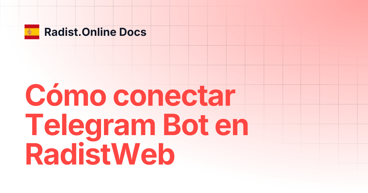 Cómo conectar Telegram Bot en RadistWeb | Radist.Online Docs